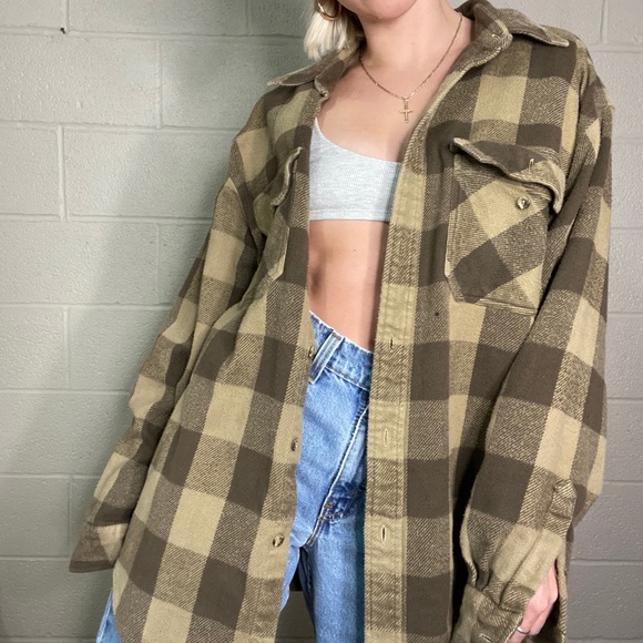 Vintage | Tops | Thick Jacket Light Flannel | Poshmark
